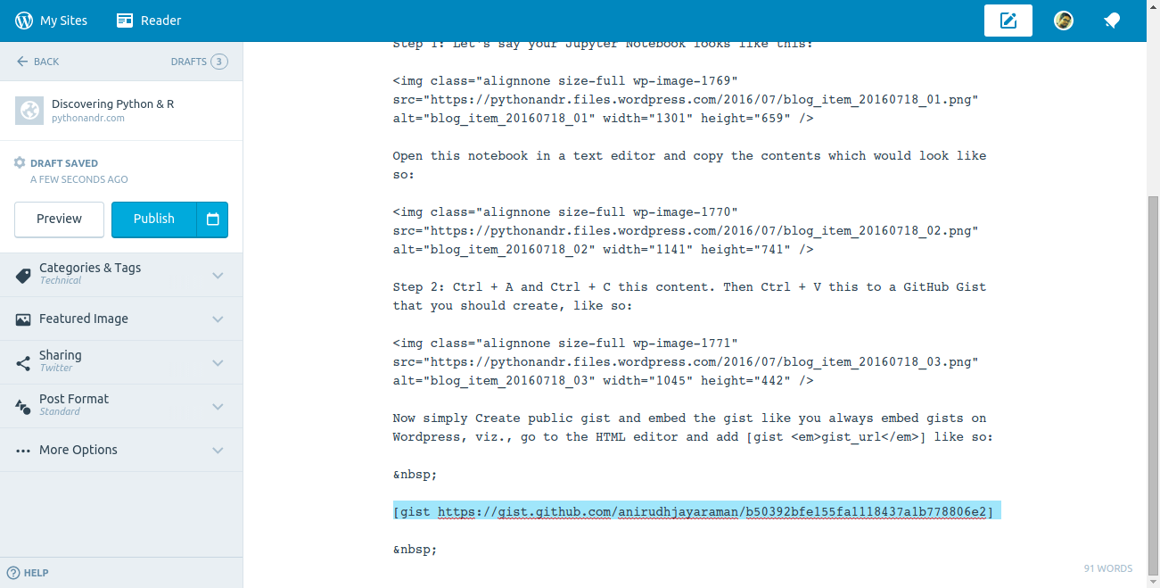 Sharing IPython / Jupyter Notebooks via WordPress | Discovering Python & R